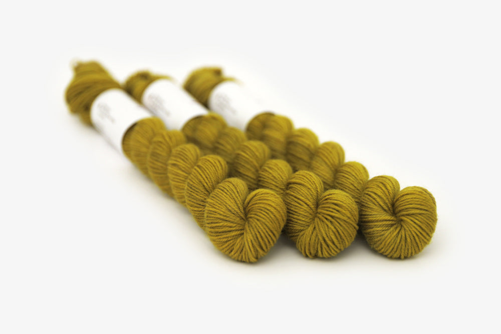 Casper Hand Dyed Yarn | Mini Yarn Skeins | Brown, Green-Yellow