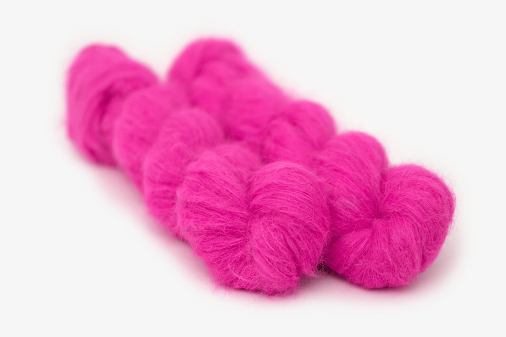 Fuchsia Alpaca Yarn | Bright Hot Pink Yarn | Hand Dyed Yarn
