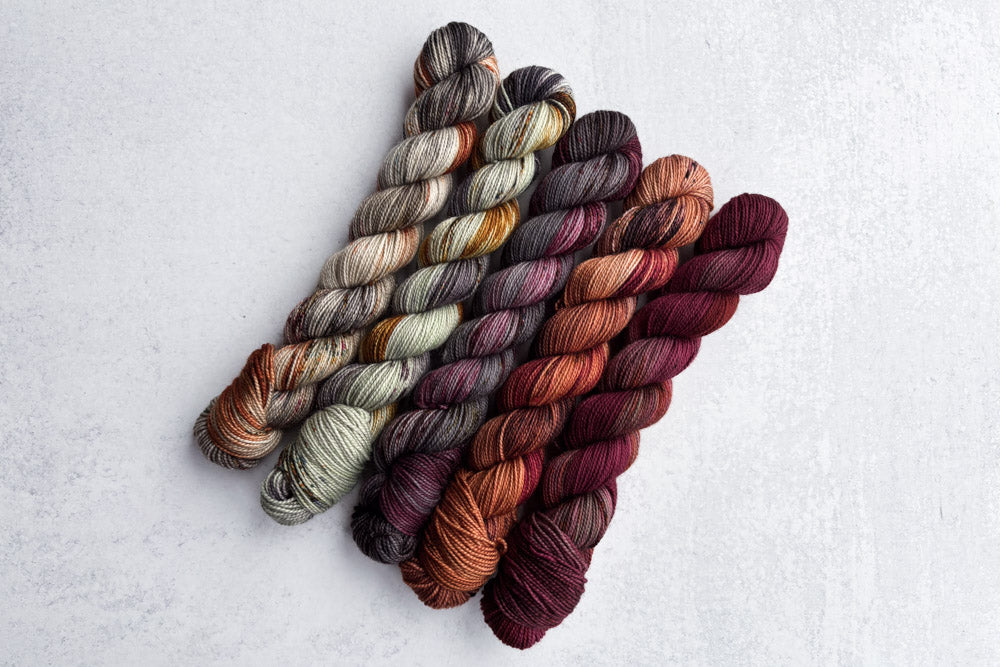 Ciao 50g Yarn Set | Hand Dyed | Green, Orange, Charcoal