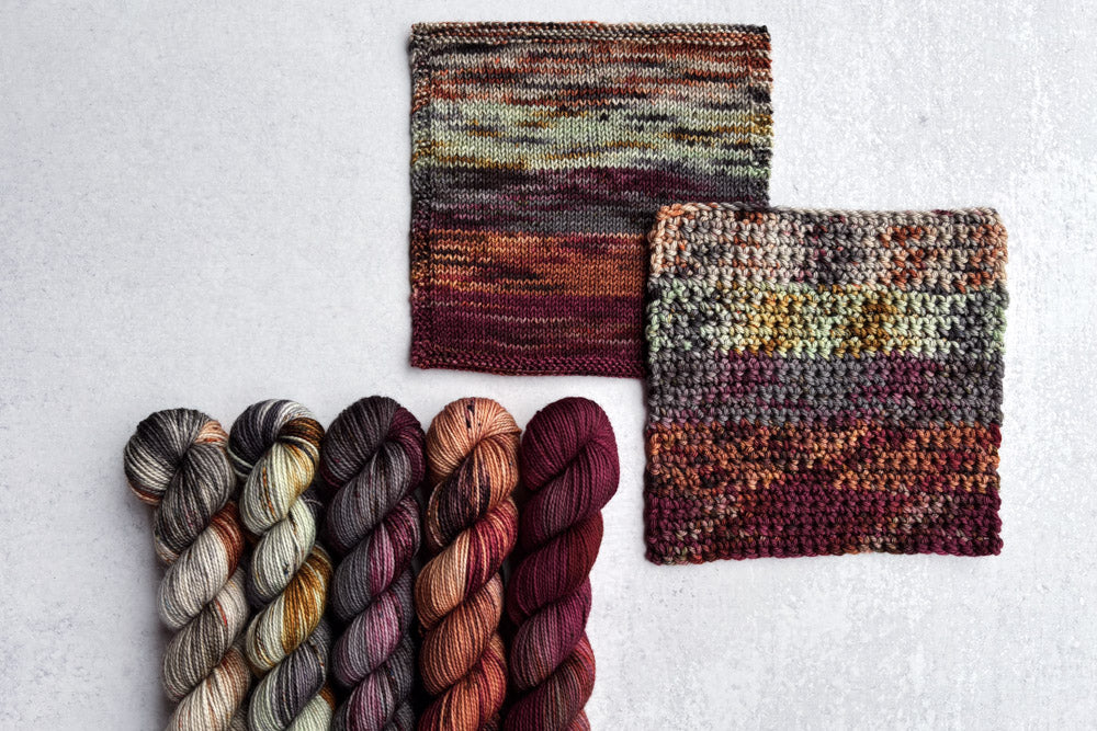 Ciao 50g Yarn Set | Hand Dyed | Green, Orange, Charcoal