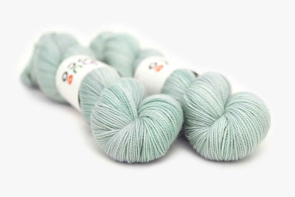 Agave Merino Sock Yarn | Silver Blue, Light Green | Hand Dyed