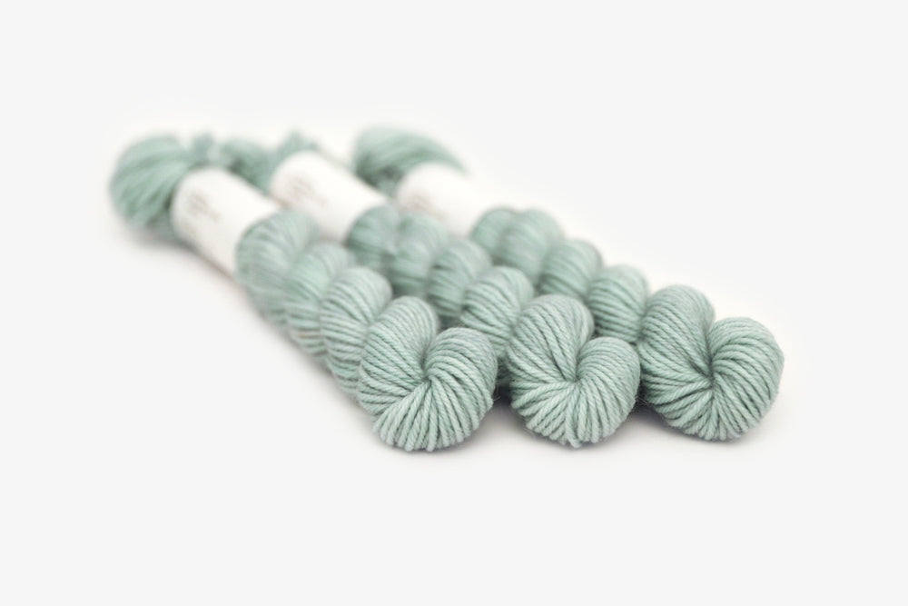 Agave Hand Dyed Yarn | Mini Yarn Skeins | Light Blue-Green Yarn