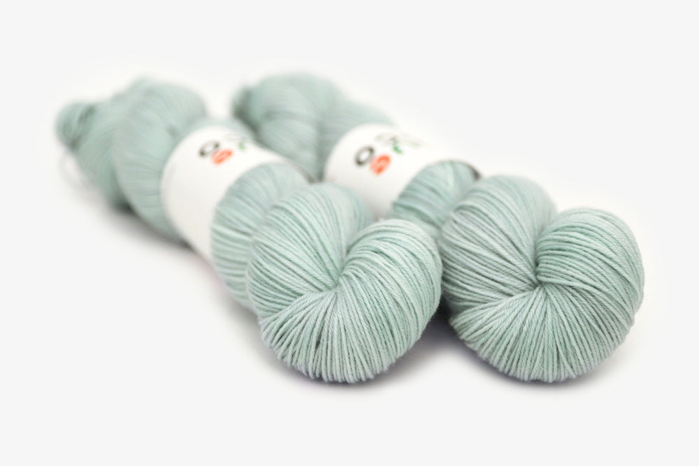 Agave Sock Yarn | Silver Blue, Green Yarn | Hand Dyed Yarn