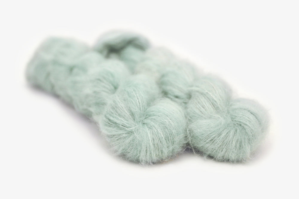 Agave Alpaca Yarn | Silver Blue, Light Green | Hand Dyed Yarn