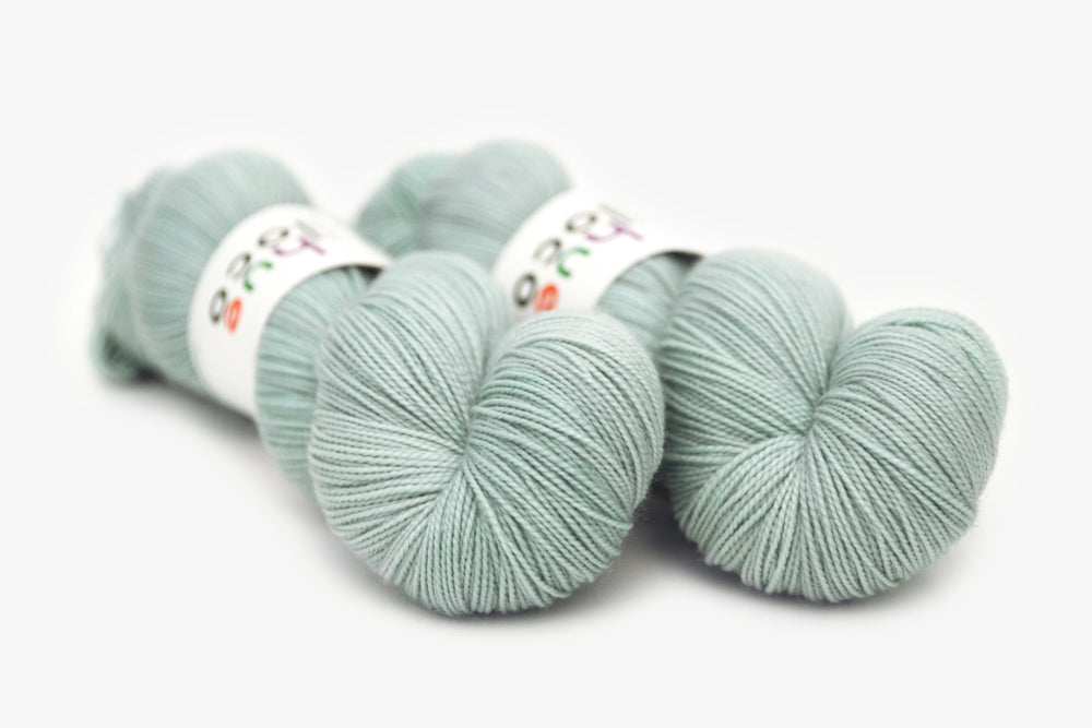 Agave Spun Sock Yarn | Silver Blue, Green Yarn | Hand Dyed