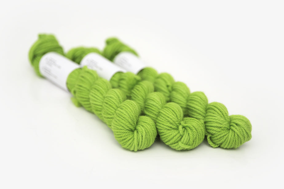 Chartreuse Hand Dyed Yarn | Mini Yarn Skeins | Light Green Yarn