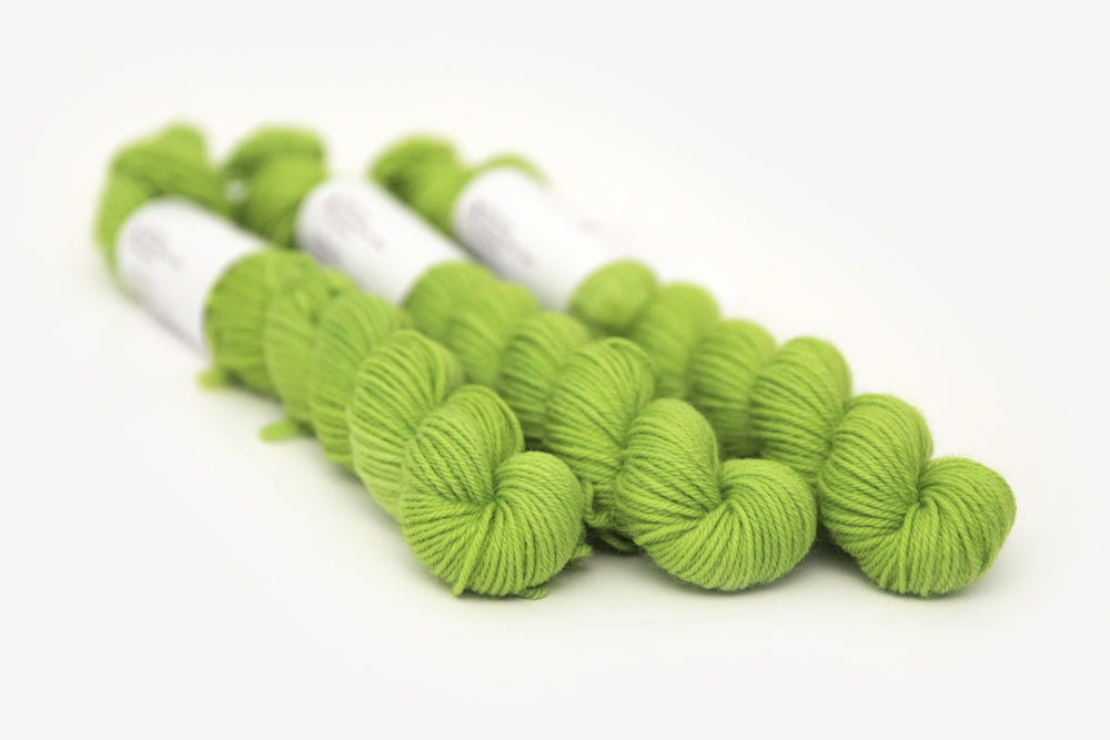 Chartreuse Hand Dyed Yarn | Mini Yarn Skeins | Light Green Yarn