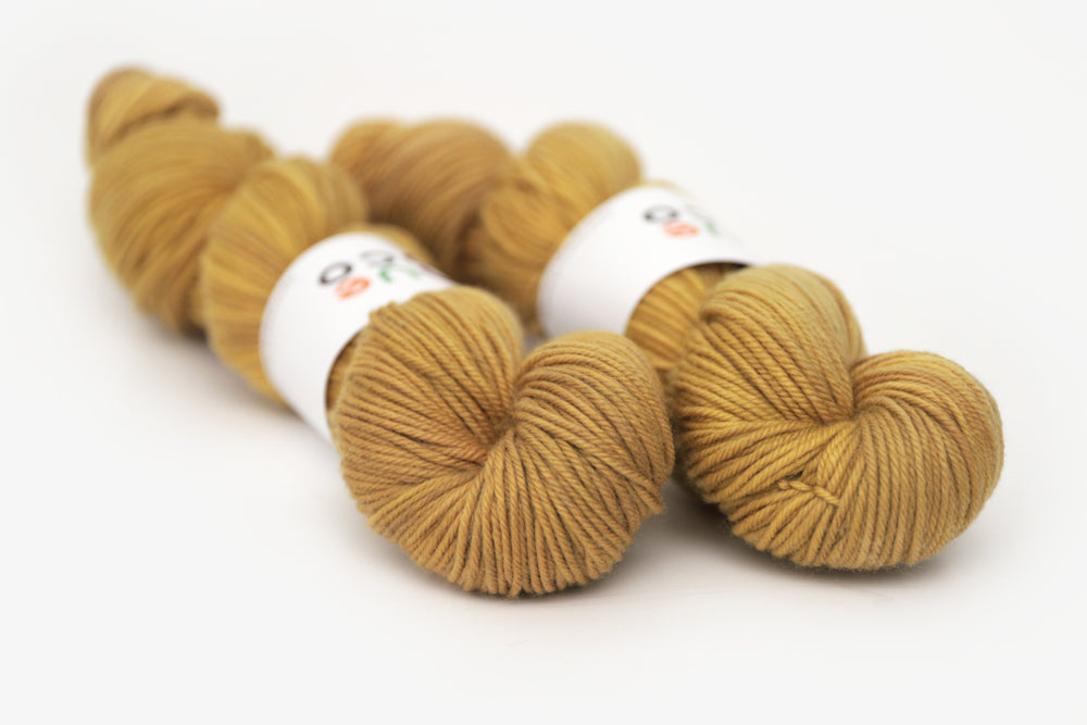Ochre DK Yarn | Gold, Yellow DK Weight Yarn | Hand Dyed Yarn